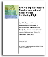 NASA's Implementation Plan for International Space Station Continuing ...