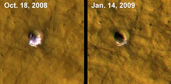 NASA Spacecraft Sees Ice on Mars Exposed by Meteor Impacts - SpaceRef